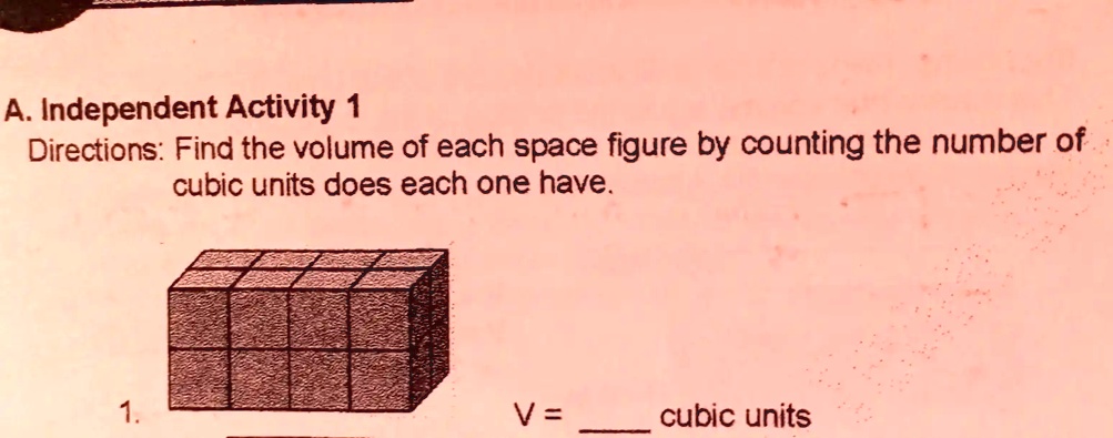 a independent activity 1 directions find the volume of each space ...