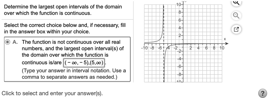 SOLVED: Determine the largest open intervals of the domain over which the function is continuous ...