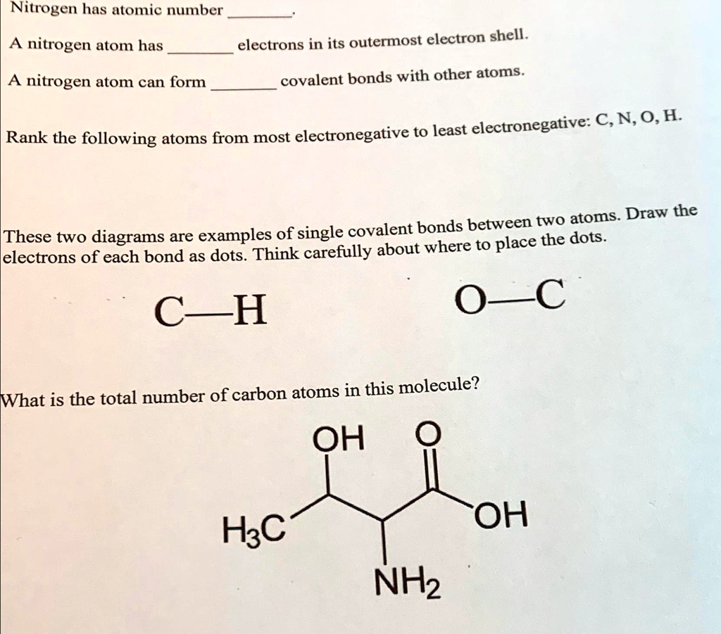 SOLVED: Nitrogen has atomic number A nitrogen atom has electrons in its outermost electron shell ...