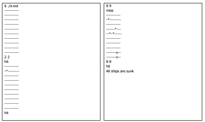 SOLVED: Create a Battleship game in C (in two dimensions). (All ships are sunk with one hit ...