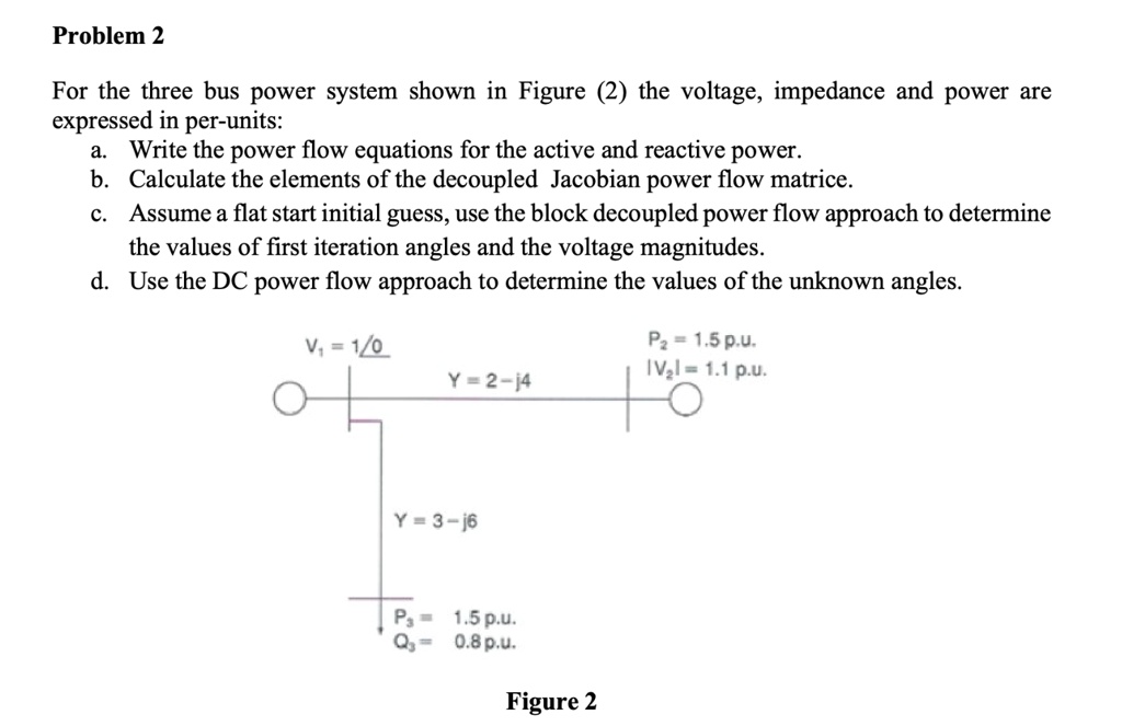SOLVED: Problem 2 For the three-bus power system shown in Figure (2 ...