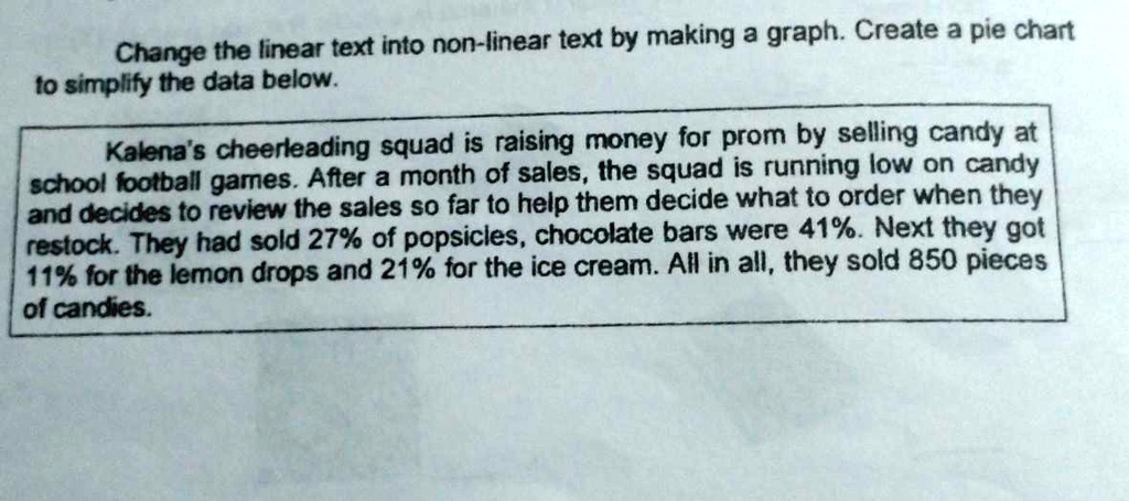SOLVED: Change the linear text into non-linear text by making a graph ...