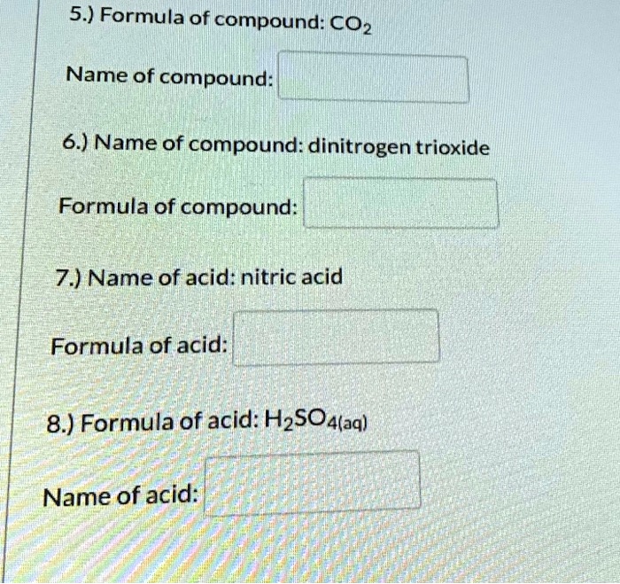 5 formula of compound co2 name of compound 6 name of compound ...