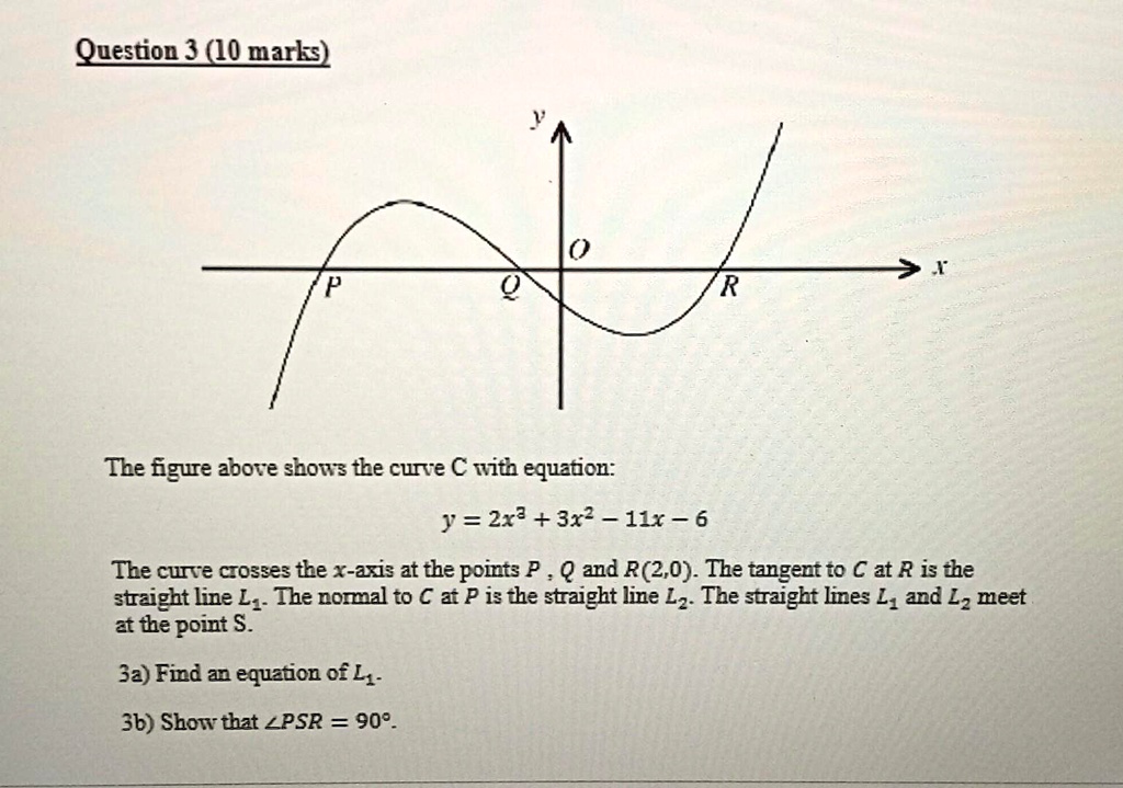 SOLVED: Question 3 (10 marks) The figure above shows the curve C with ...