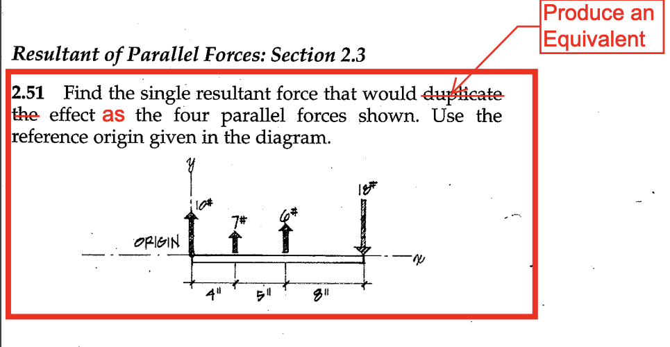 SOLVED: find the single resultant force that would produce an equivalent effect as the four ...
