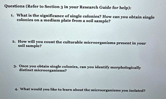 Questions (Refer to Section 3 in your Research Guide for help): 1. What ...