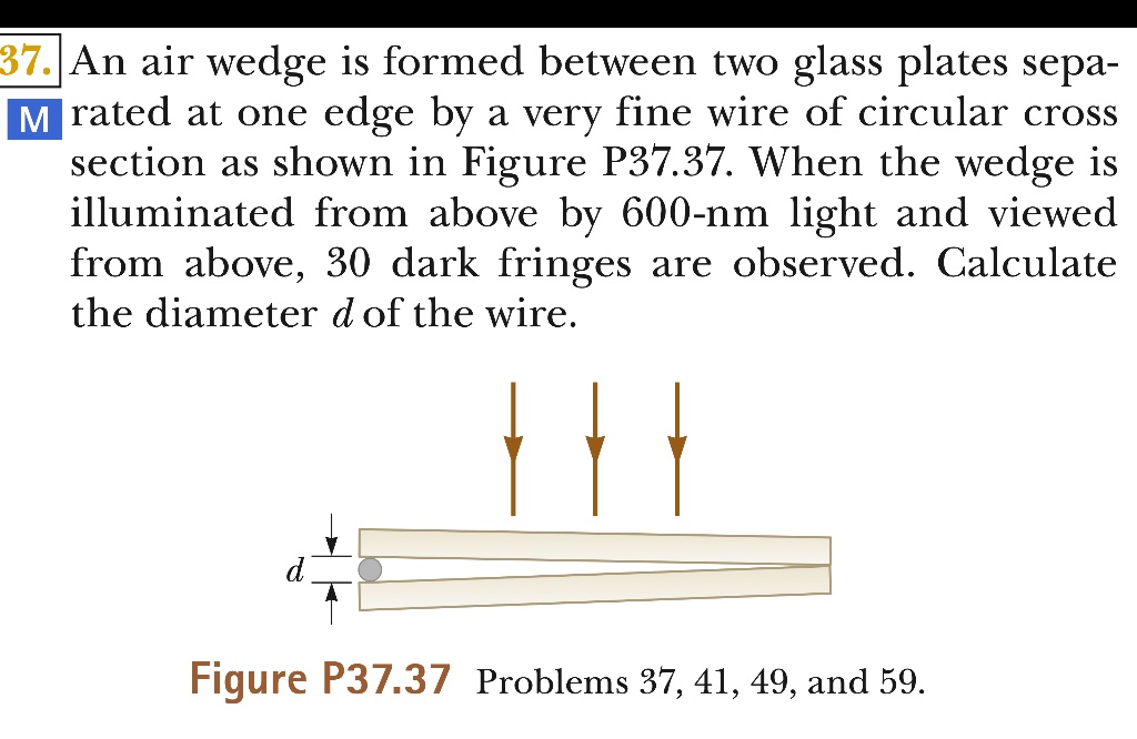 texts 37 an air wedge is formed between two glass plates separated at ...