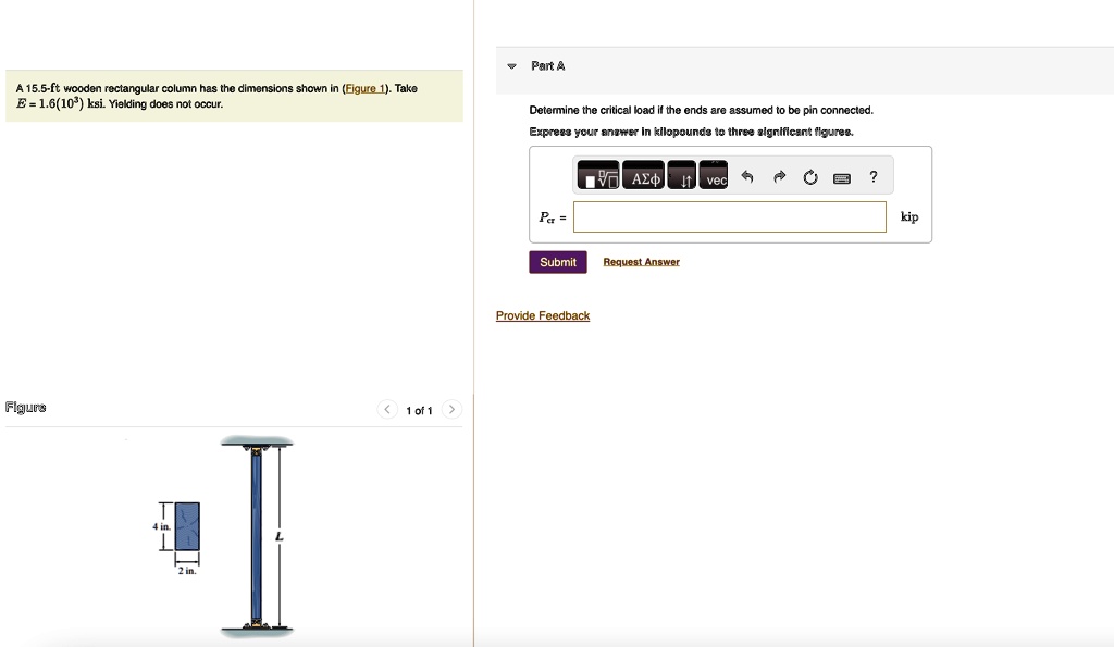 a 155 ft wooden rectangular column has the dimensions shown in figure 1 ...
