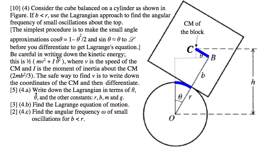 SOLVED: Consider the cube balanced on a cylinder as shown in Figure. If b
