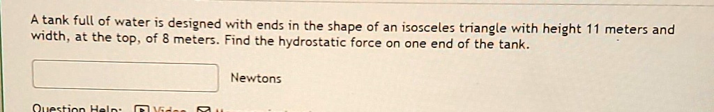 a tank full of water is designed with ends in the shape of an isosceles ...