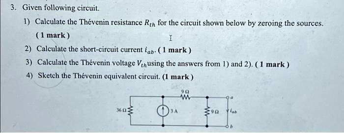 given following circuit calculate the thevenin resistance rth for the ...