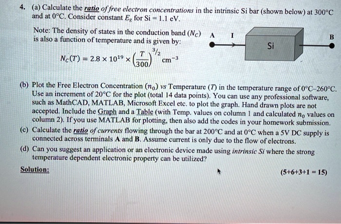 SOLVED: 4. Calculate the ratio of free electron concentrations in the ...