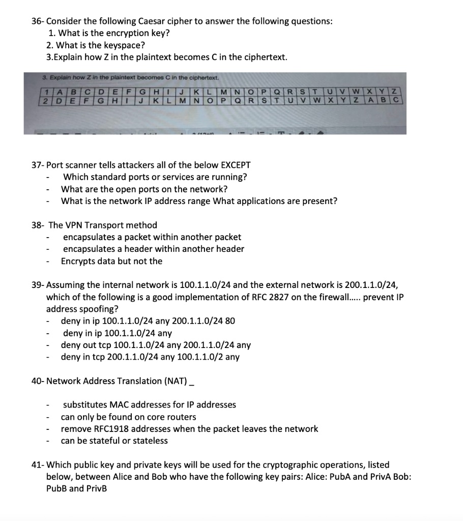 SOLVED: 36- Consider the following Caesar cipher to answer the ... SOLVED: 36- Consider the following Caesar cipher to answer the ...