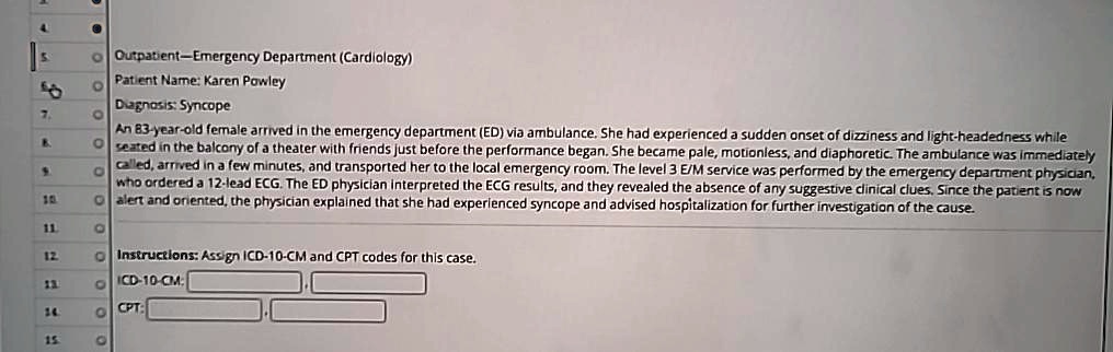 outpatient emergency department cardiology patient name karen powley ...
