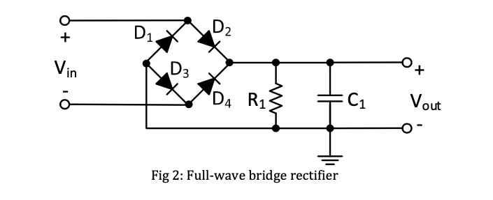 SPICE Simulation: Set up a full-wave bridge rectifier circuit as shown below. Take notice of the ...