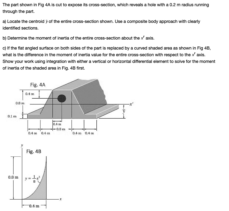 a) Locate the centroid y of the entire cross-section shown. Use a composite body approach with ...