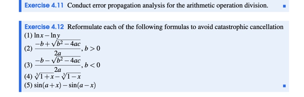 Solved Exercise 4 11 Conduct Error Propagation Analysis For The Arithmetic Operation Division