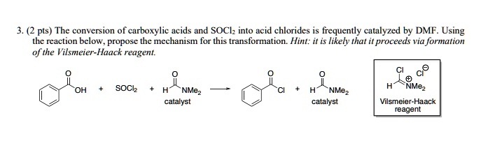 3 2 pts the conversion of carboxylic acids and soclz into acid ...