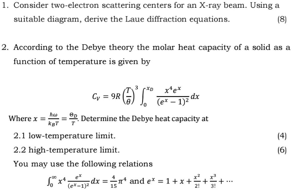 SOLVED: Consider two-electron scattering centers for an X-ray beam ...