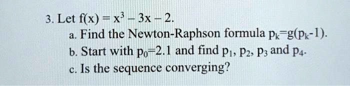 SOLVED: Introduction to Numerical Methods Let f(x) = 3x. a. Find the ...