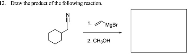 SOLVED: Draw the product of the following reaction: MgBr CH:OH