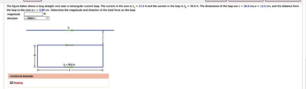 SOLVED: The figure below shows a long straight wire near a rectangular ...