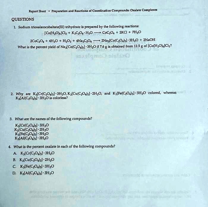 texts please help with questions 1 4 report sheet preparation and ...