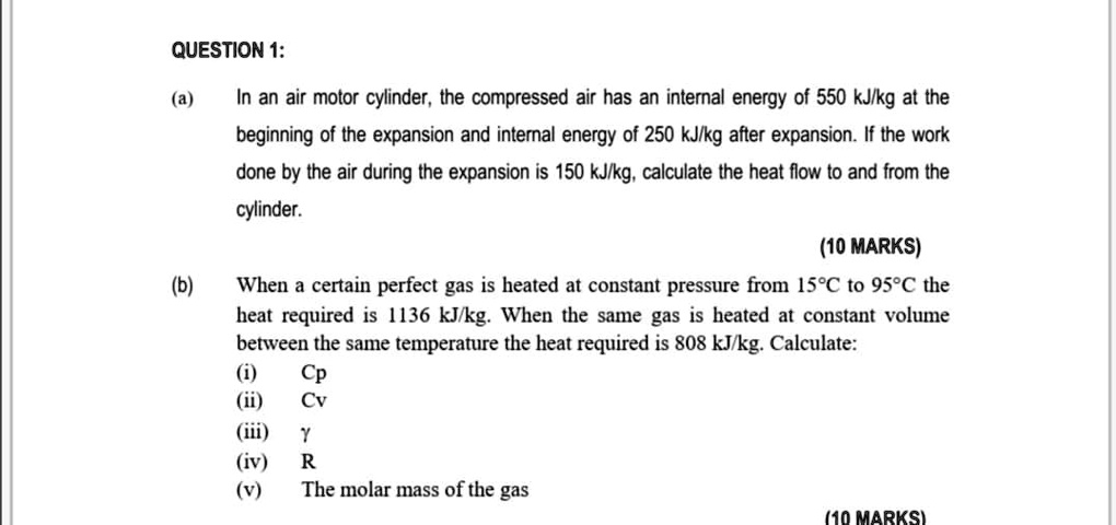 QUESTION 1: (a) In an air motor cylinder, the compressed air has an ...