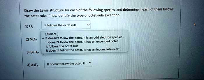 SOLVED: Draw the Lewis structure for each of the following species, and ...