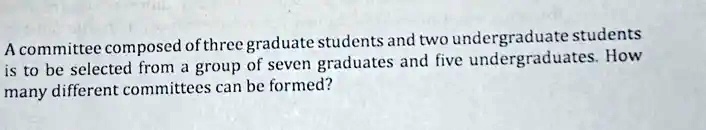 A committee composed of three graduate students and two undergraduate ...