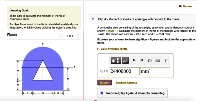 SOLVED: Learning Goal: To be able to calculate the moment of inertia of composite areas. An ...