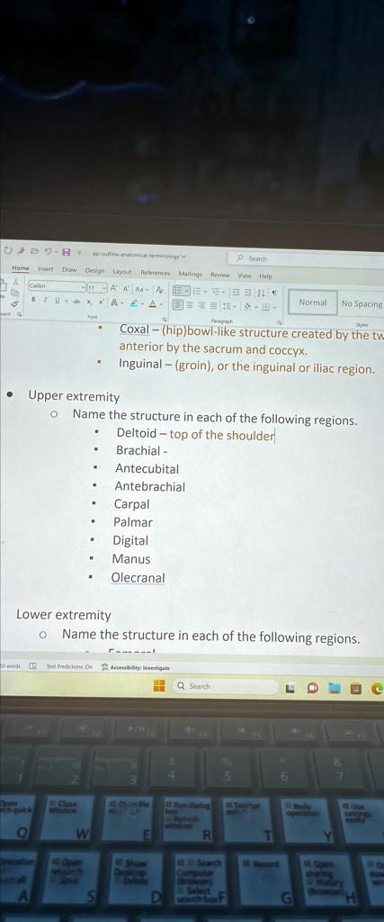 SOLVED: 0 search ure created by the th anterior by the sacrum and ...