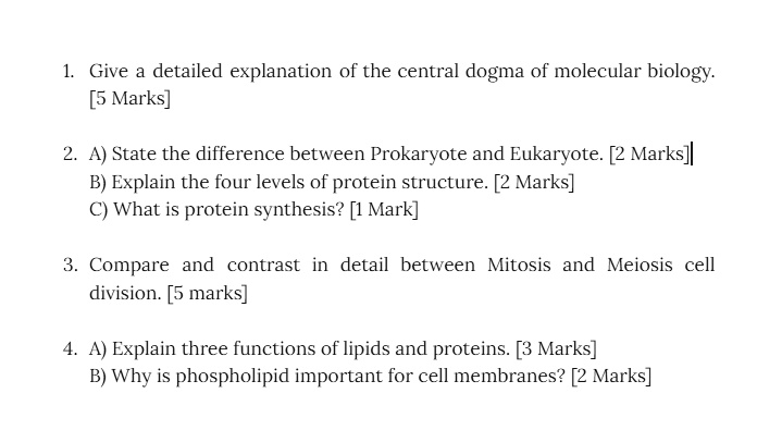 SOLVED: Give a detailed explanation of the central dogma of molecular ...