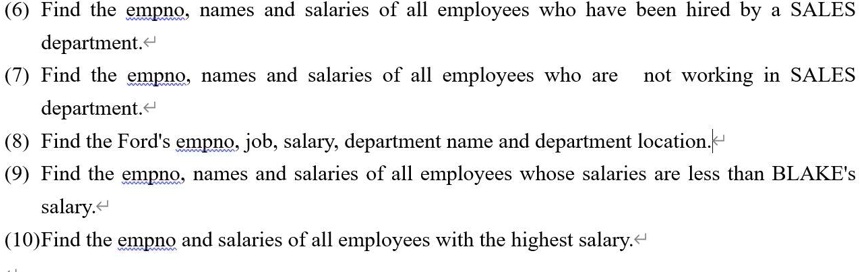 SOLVED: Write each of the following queries in Relational Algebra (we will work with the emp and ...