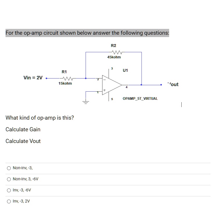For the op-amp circuit shown below answer the following questions: R2 ...