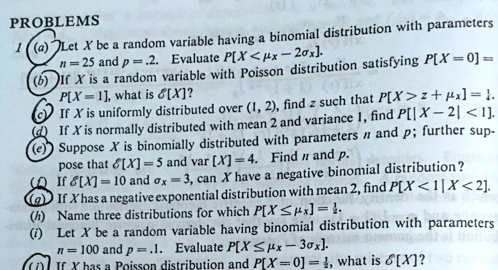 SOLVED:PROBLEMS distribution with parameters random variable having a binomial (a) JLet X be ...