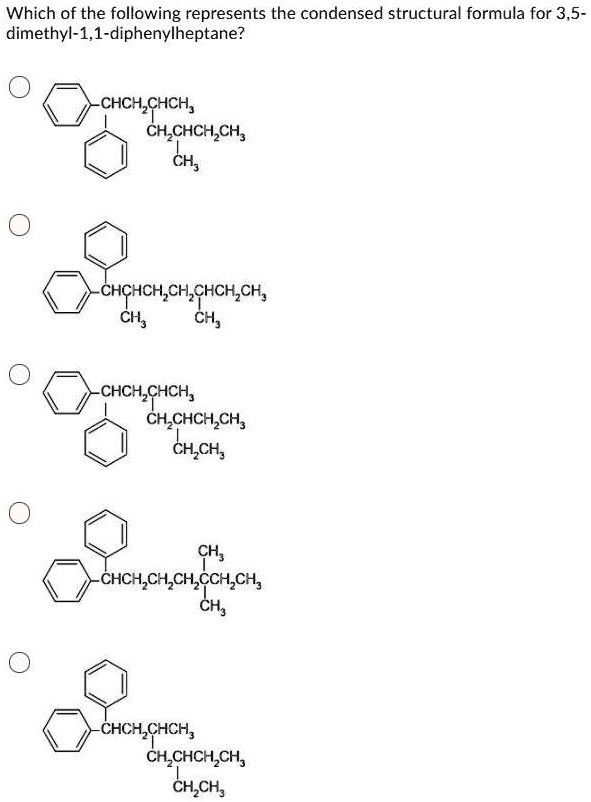 which of the following represents the condensed structural formula for ...