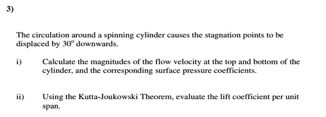 3) The circulation around a spinning cylinder causes the stagnation ...