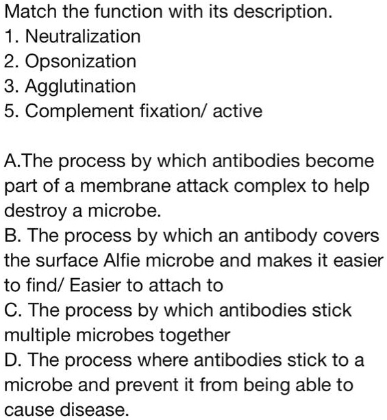 Match the function with its description. 1. Neutralization 2 ...