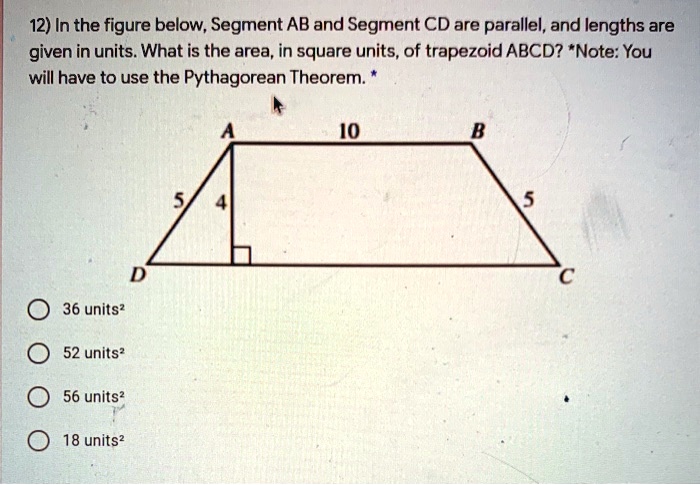 SOLVED: 12) In the figure below, Segment AB and Segment CD are parallel, and lengths are given ...