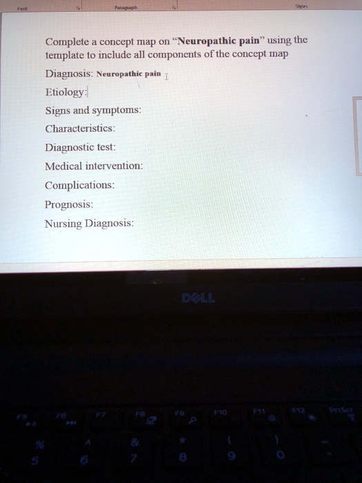 SOLVED: Complete a concept map on Neuropathic pain using the template ...