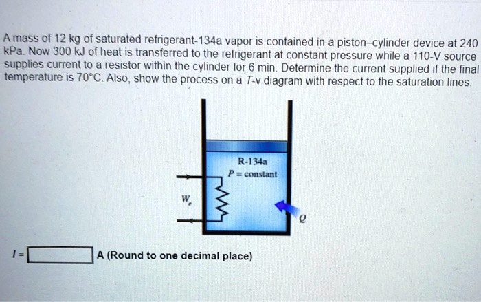 a mass of 12 kg of saturated refrigerant 134a vapor is contained in a ...