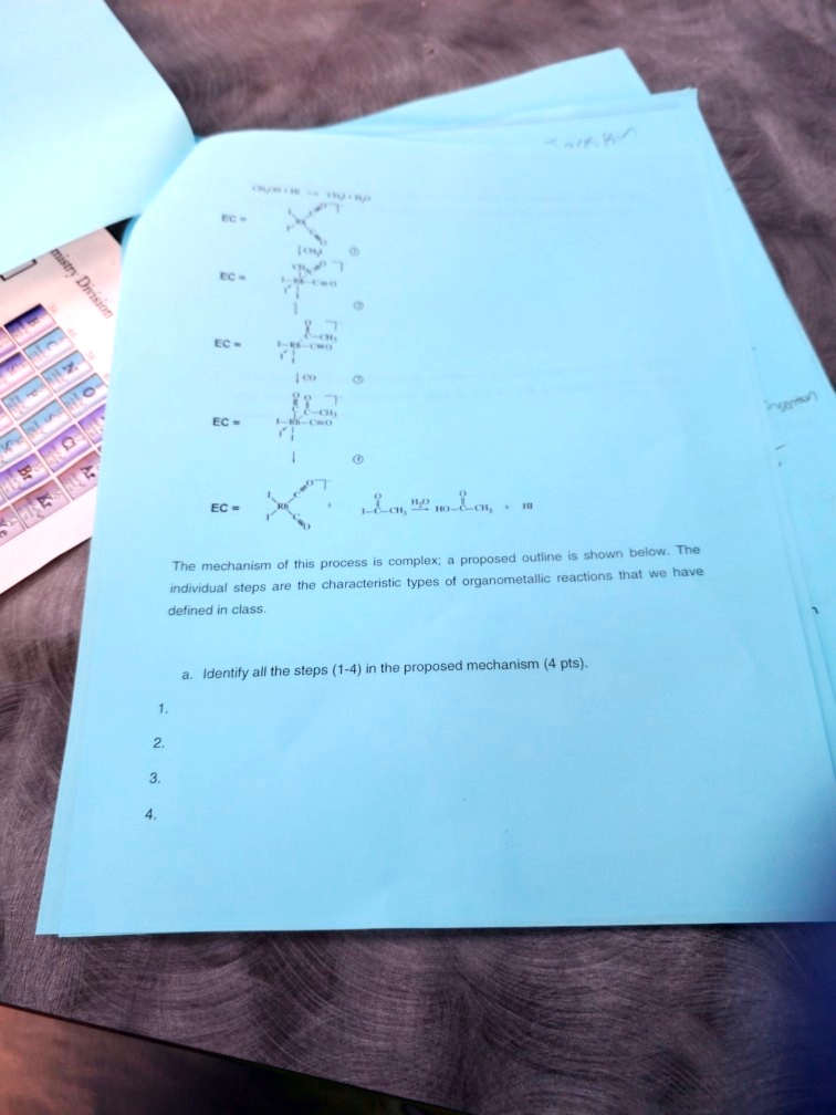 SOLVED: "w 8n, shown below Tne Trie mechanism of this process i5 ...