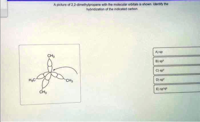 text a picture of 22 dimethylpropane with the molecular orbitals is ...