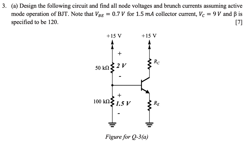 SOLVED: 3 (a) Design the following circuit and find all node voltages and branch currents ...