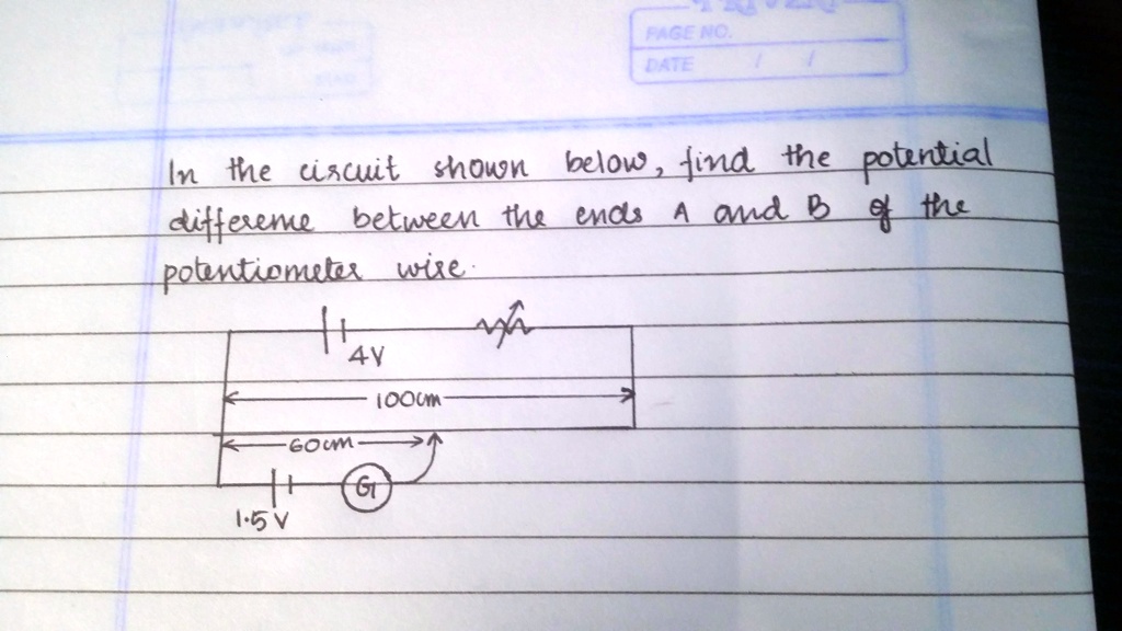 SOLVED: For the circuit shown, find the potential difference between points A and B of the ...
