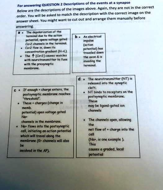 For answering QUESTION 2 Descriptions of the events at a...