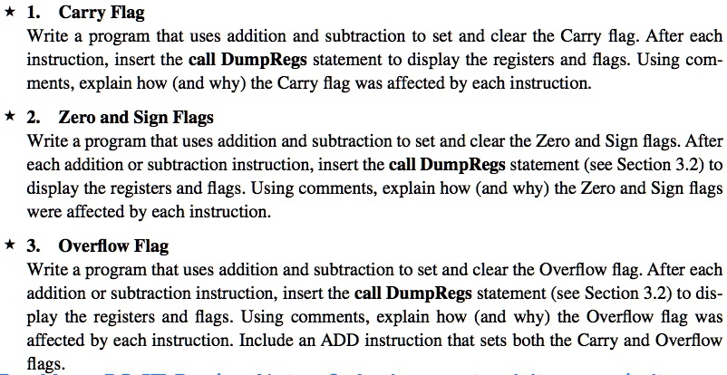 SOLVED: Carry Flag: Write a program that uses addition and subtraction ...