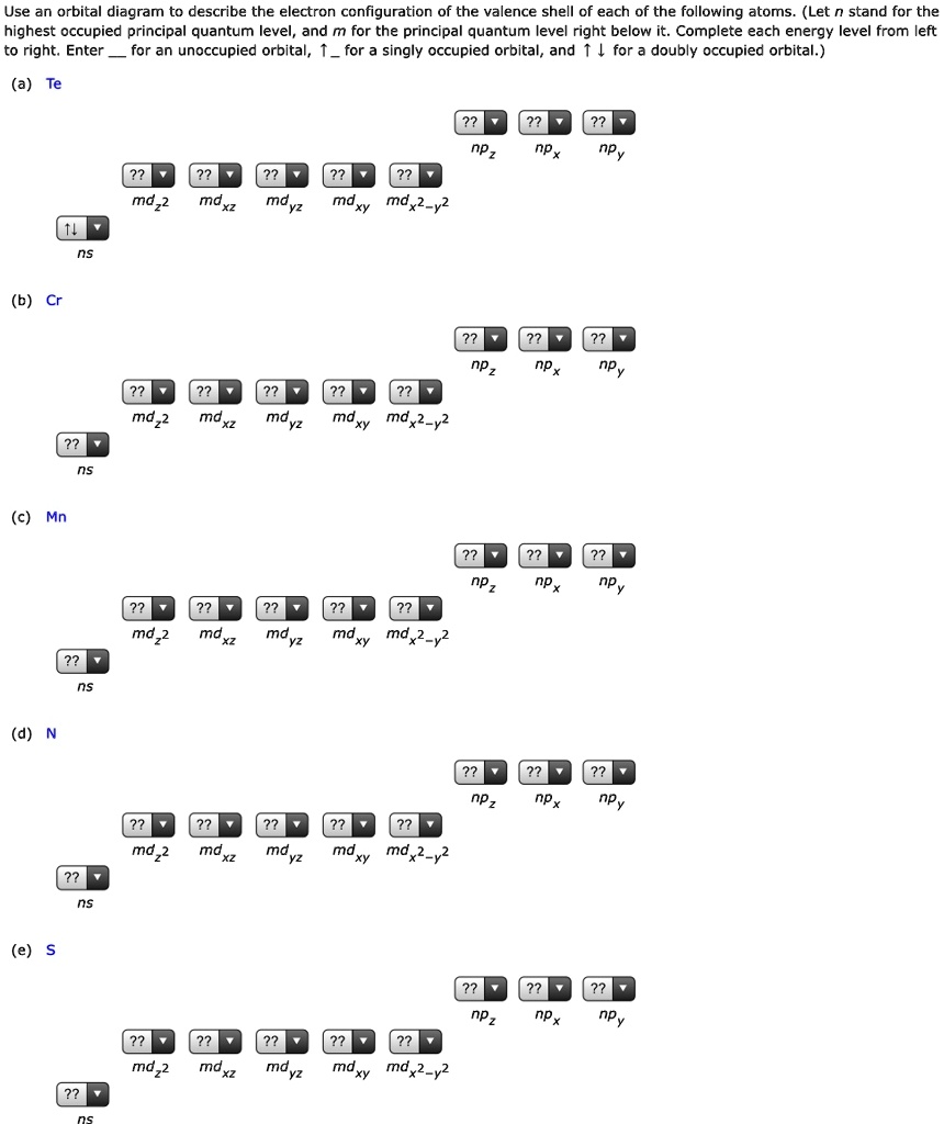 Solved Use An Orbital Diagram To Describe The Electron Configuration