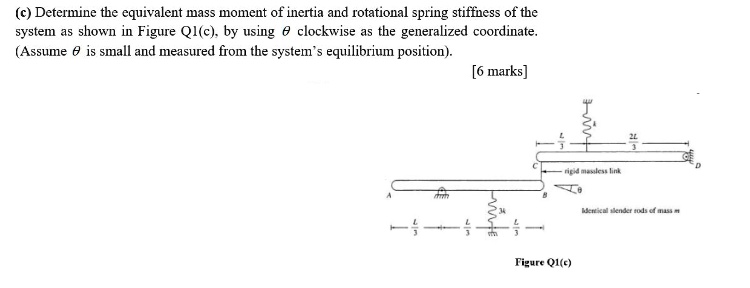 Solved Determine The Equivalent Mass Moment Of Inertia And Rotational
